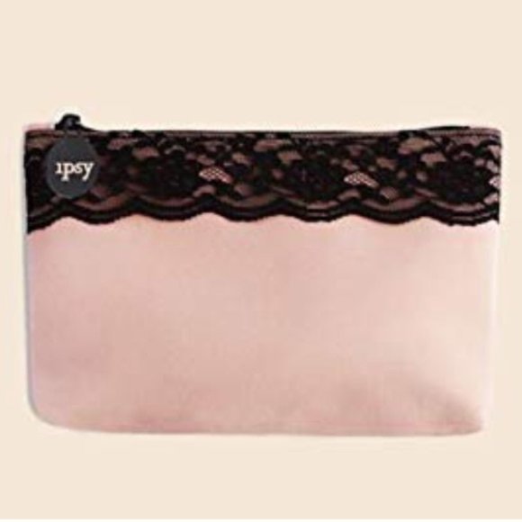 ipsy | Bags | Pink Nude Ipsy Bag With Black Lace | Poshmark